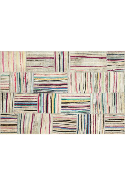 Bespoky Kilim Patchwork 160X236 cm Patchwork Yün Pamuk El Dokuma Alan Halısı