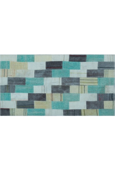 Bespoky Kilim Patchwork 83X154 cm Patchwork Yün Pamuk El Dokuma Alan Halısı