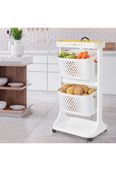 Titiz TP-747 Kat Kat Çok Amaçlı Organizer Sepet Beyaz