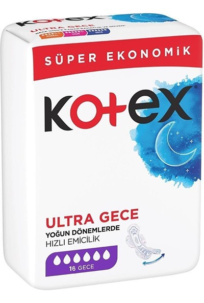 Kotex Ultra Quadro Süper Eko Gece 16 lı Kotex Ultra Quadro Süper Eko Gece 16 lı