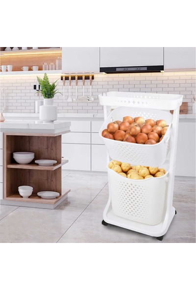 Titiz TP-748 Kat Kat Çok Amaçlı Organizer Sepet Beyaz