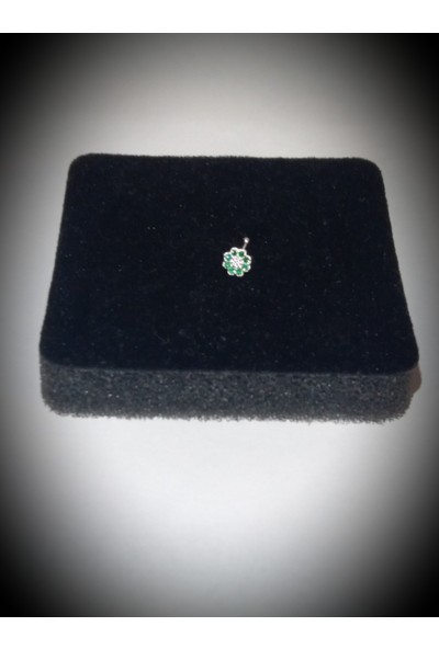 Begonia Accessories 925 Ayar Gümüş zirkon taşlı yesil nazar Hızma
