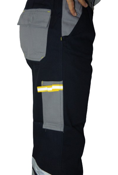 Uniprom Iş Pantolonu Klasik 5 Cepli Reflektörlü Lacivert - Gri Uniprom Iş Pantolonu Klasik 5 Cepli Reflektörlü Lacivert - Gri