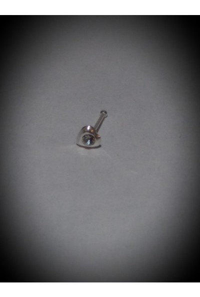 Si&si 925 Ayar Gümüş Zirkon Tek Taş Mini Kalp Hızma