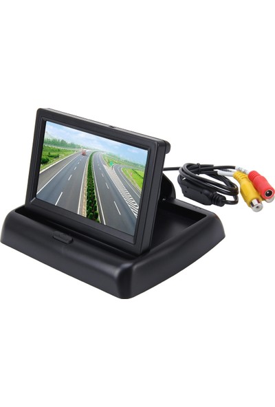 Kaneed Katlanabilir 4.3 Inç Dijital LCD Araba Yüksek Çözünürlüklü Monitör Siyah (Yurt Dışından)