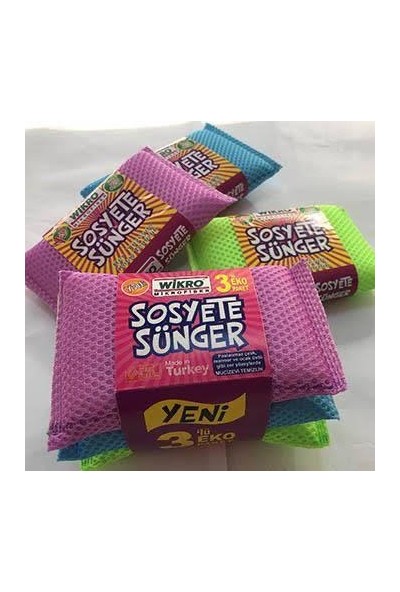 Wikro Sosyete Bulaşık Süngeri 3'lü