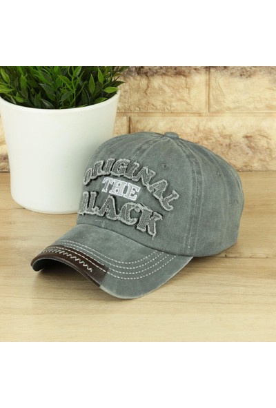 Beyler Burada Yazlık Eskitmeli Gri The Black Erkek Kep