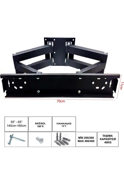 Ufix LCD Askı Aparatı Hareketli 6 Kollu 55 Ufix LCD Askı Aparatı Hareketli 6 Kollu 55