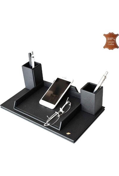 Tabac 362-11 Hakiki Deri Masa Üstü Telefon ve Gözlük Tutucu Si...