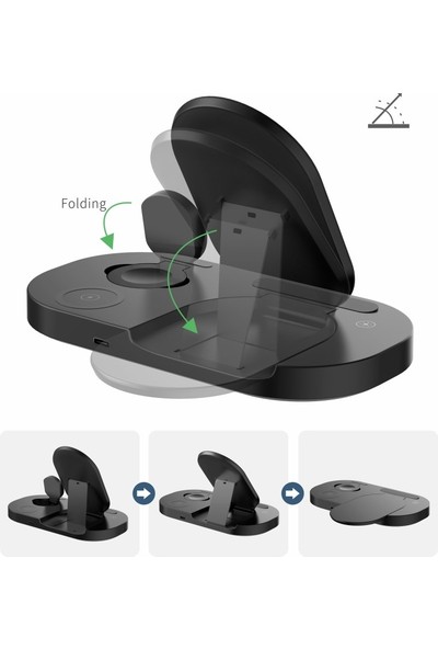 Marstec Airpods Samsung Kablosuz Hızlı Şarj Istasyonu Siyah