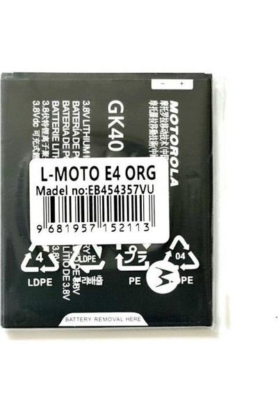 Tokgöz Motorola Lenovo Moto ( GK40 ) E4 Pil Batarya Tokgöz Motorola Lenovo Moto ( GK40 ) E4 Pil Batarya