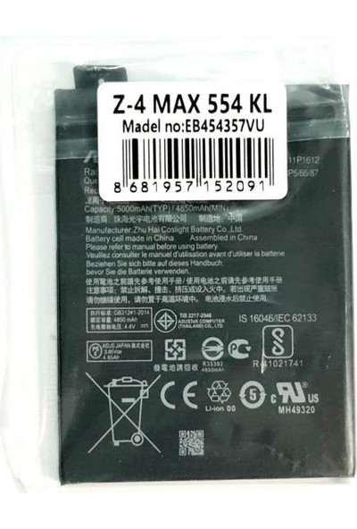 Tokgöz Asus Zenfone 4 Max 554 Kl Batarya Pil