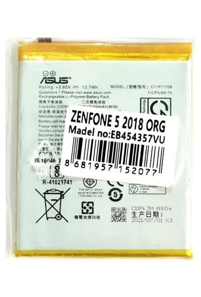 Tokgöz Asus Zenfone 5 2018 ZE620 Kl Batarya Pil