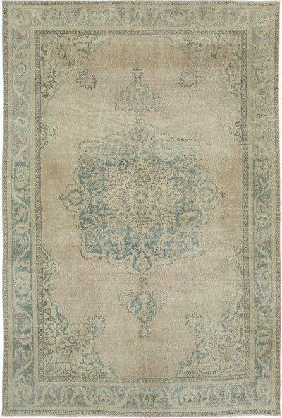 Bespoky Vintage Xl Bej 214X317 cm Geleneksel Oryantal Yün-Pamuk El Dokuma Alan Halısı