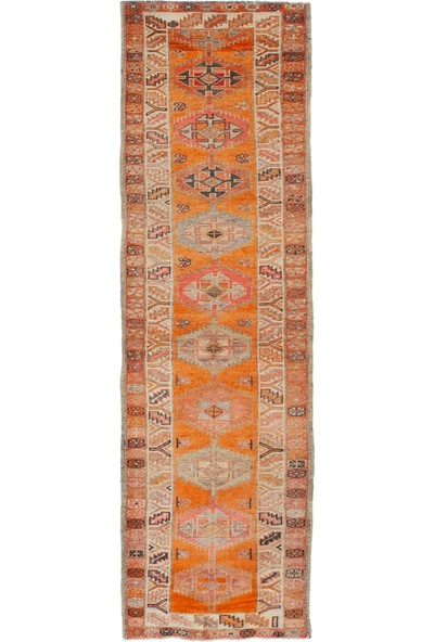 Bespoky Kherki Turuncu 85X303 cm Geleneksel Oryantal Yün-Pamuk El Dokuma Alan Halısı Bespoky Kherki Turuncu 85X303 cm Geleneksel Oryantal Yün-Pamuk El Dokuma Alan Halısı