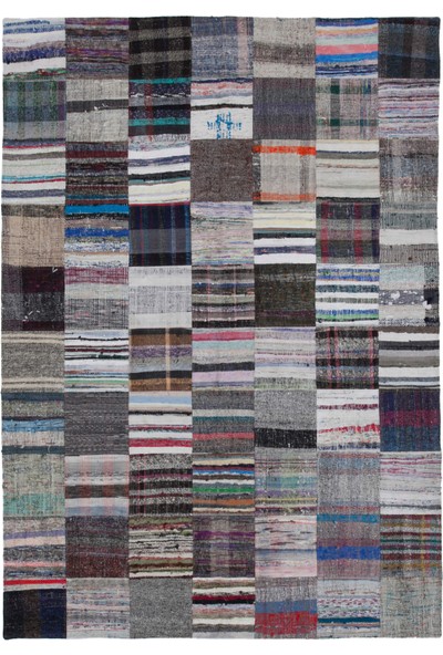 Bespoky Chaput 211X300 cm Patchwork Yün-Pamuk El Dokuma Kilim Alan Halısı Bespoky Chaput 211X300 cm Patchwork Yün-Pamuk El Dokuma Kilim Alan Halısı