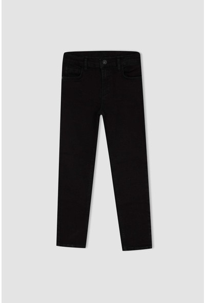DeFacto Erkek Çocuk Regular Fit İçi Yumuşak Tüylü Isı Yalıtımlı Warmtech Düz Paça Jean Pantolon U0862A621WN