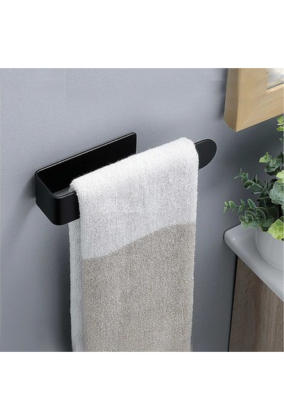 Proud Wave Havluluk Kendinden Yapışkanlı Havlu Askısı Mat Siyah 20X15X5 Proud Wave Havluluk Kendinden Yapışkanlı Havlu Askısı Mat Siyah 20X15X5