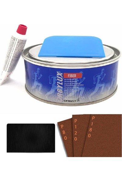 Orbay Fiber Elyaf Macun 1000 gr Set + 3 Adet Zımpara ve 1 Adet Macun Çeliği Orbay Fiber Elyaf Macun 1000 gr Set + 3 Adet Zımpara ve 1 Adet Macun Çeliği