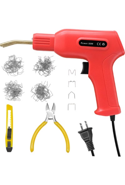 Blesiya Plastik Kaynakçılar Kiti Için 4 Türler Için Zımba Araba Tampon Kırmızı Tamir (Yurt Dışından)