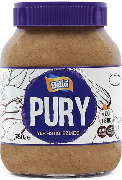Bellanut Pury Yer Fıstığı Ezmesi 750 gr Yer Fıstığı Ezmesi