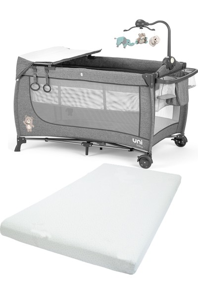 Uni Baby Elite Dönenceli Sallanır Oyun Parkı Bebek Beşik 70x120 Cm Visco Yatak Hediyeli Uni Baby Elite Dönenceli Sallanır Oyun Parkı Bebek Beşik 70x120 Cm Visco Yatak Hediyeli