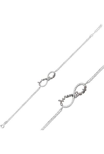 Silver Gümüş Sonsuzluk Annem Benim Bileklik
