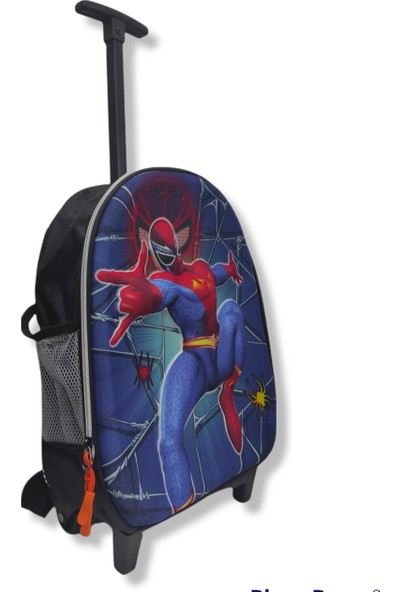 Gölge Çekçekli Tekerlekli Spider-Man Figürlü Anaokulu Çantası