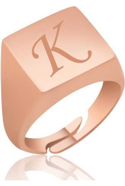 Silver Gümüş Ayarlanabilir Harfli Şovalye Bayan Yüzük