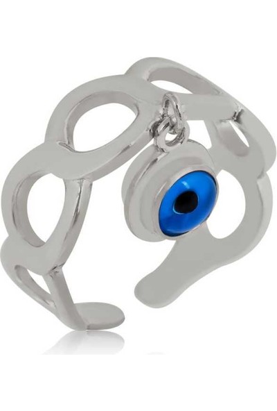 Silver Gümüş Ayarlanabilir Nazar Bayan Yüzük