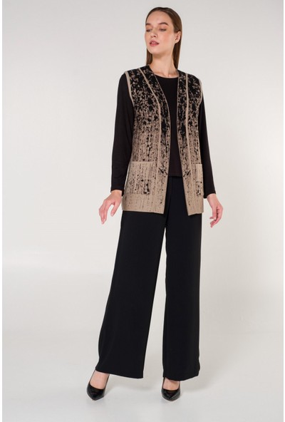 Ekose Desenli Yelek / Siyah