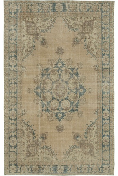 Bespoky Vintage Xl Bej 212x328 Cm Geleneksel Oryantal Yün-Pamuk El Dokuma Alan Halısı