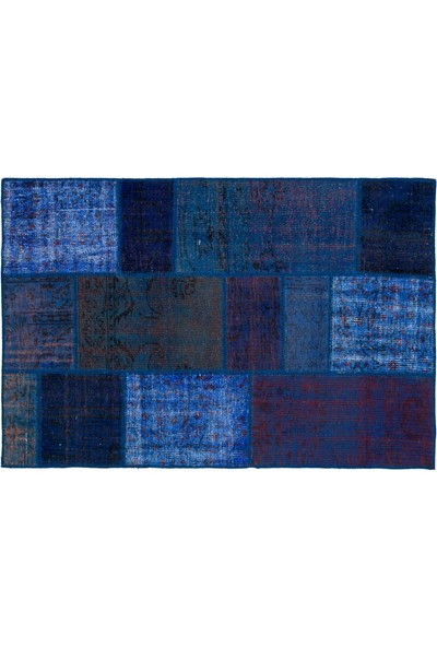 Bespoky Fourtypatch Mavi 118x177 Cm Patchwork Yün Pamuk El Dokuma Alan Halısı Bespoky Fourtypatch Mavi 118x177 Cm Patchwork Yün Pamuk El Dokuma Alan Halısı