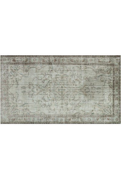Bespoky Vintage Gri 168x303 Cm Göbekli Yün Pamuk El Dokuma Alan Halısı