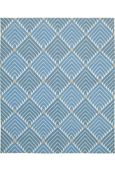 Bespoky Dhurrie Mavi 252x306 Cm Geometrik Yün-Pamuk El Dokuma Kilim Alan Halısı Bespoky Dhurrie Mavi 252x306 Cm Geometrik Yün-Pamuk El Dokuma Kilim Alan Halısı