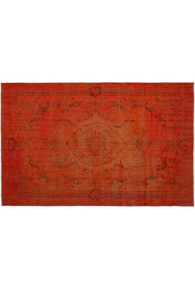 Bespoky Vintage Turuncu 172x264 Cm Geleneksel Oryantal Yün Pamuk El Dokuma Alan Halısı