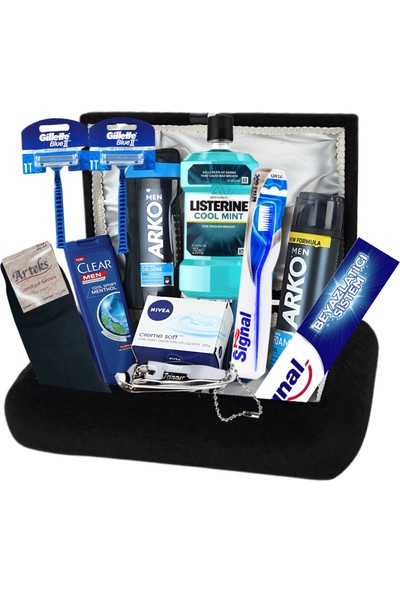 Güzellik Paketim Erkek Bakım Seti + Siyah Erkek Çorap - Damat Çeyiz Sandık Bohça Seti Güzellik Paketim Erkek Bakım Seti + Siyah Erkek Çorap - Damat Çeyiz Sandık Bohça Seti