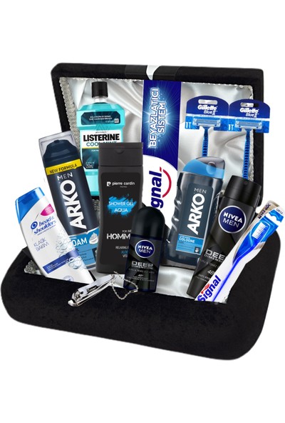 Güzellik Paketim Erkek Bakım Seti - Damat Çeyiz Sandık Nişan Bohça Seti