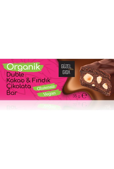Güzel Ada Gıda Organik Duble Fındık Çikolata Ezmeli Vegan Bar Glutensiz Güzel Ada Gıda Organik Duble Fındık Çikolata Ezmeli Vegan Bar Glutensiz