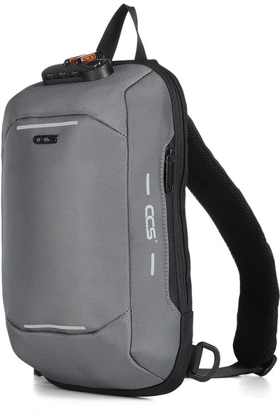 Ççs Tek Omuz Askılı Çapraz Sırt ve Göğüs Çantası Gri