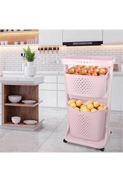 Titiz TP-748 Kat Kat Çok Amaçlı Organizer Sepet Pembe