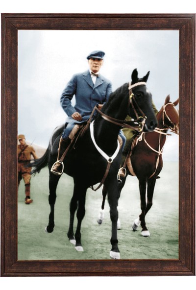 Tekin Özalit Bronz Çerçeveli At Üstünde Atatürk Portresi