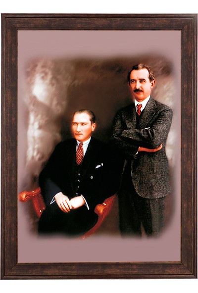 Tekin Özalit Bronz Çerçeveli Atatürk ve Ismet Inönü Portresi