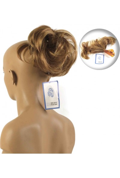 AYTUĞ PERUK Topuz Mandallı Telli Aksesuar / Sarı Röfleli / RKP3577B-P12C.30B