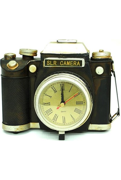 Özder İletişim Dekoratif Metal Fotoğraf Makinesi Saatli Vintage Masa Saati Özder İletişim Dekoratif Metal Fotoğraf Makinesi Saatli Vintage Masa Saati
