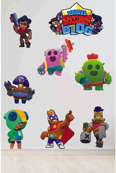 Sepet Yıldızı Brawl Stars Çocuk Odası Duvar Sticker Seti Sepet Yıldızı Brawl Stars Çocuk Odası Duvar Sticker Seti