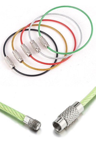 Proithalat Renkli Çelik Tel Anahtarlık 5 Adet