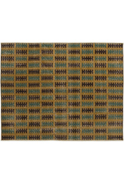 Bespoky Vintage 113x142 Cm Geleneksel Oryantal Yün Pamuk El Dokuma Alan Halısı