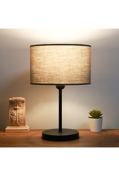 Homing Antrasit Kumaş Metal Gövdeli Abajur