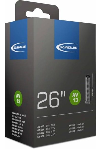 Schwalbe 26x1.50-2.20 40MM AV İç Lastik Schwalbe 26x1.50-2.20 40MM AV İç Lastik